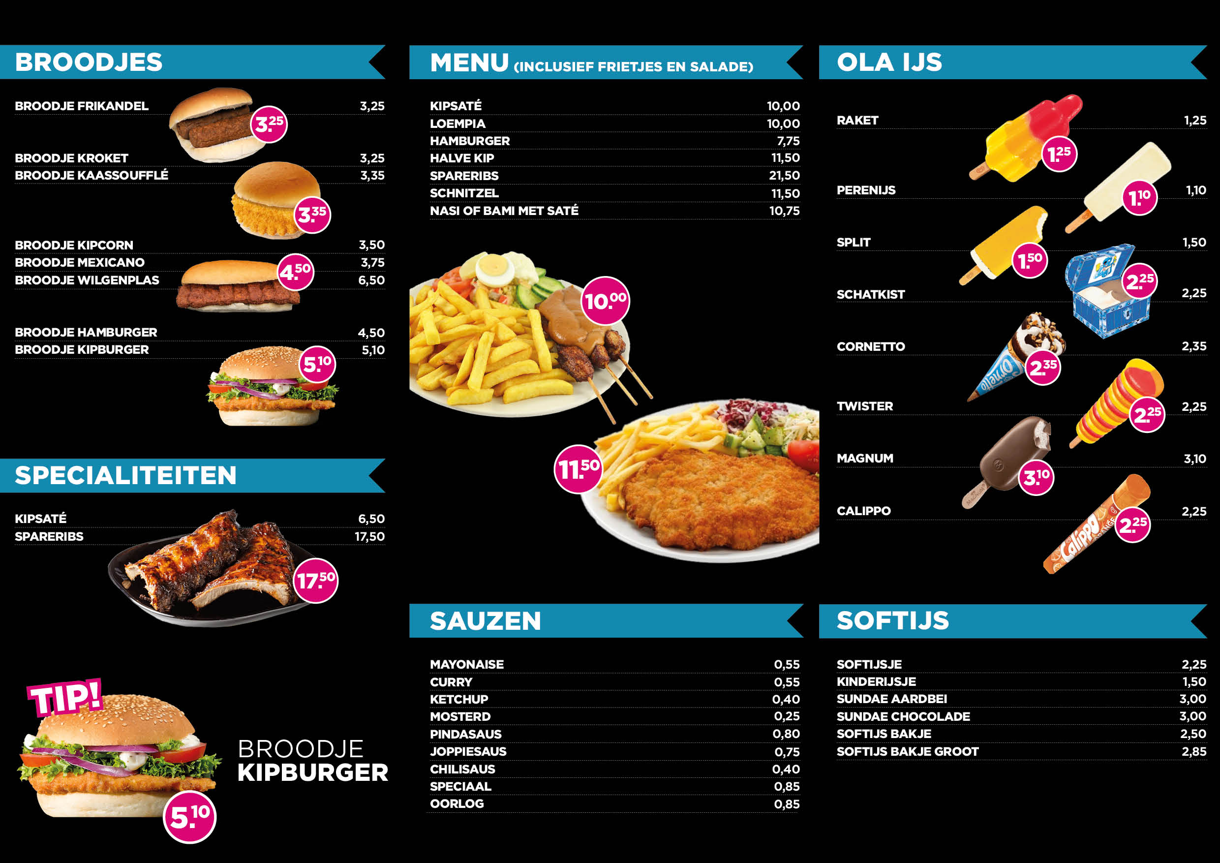 Menukaart | De Wilgenplas – JVH Design